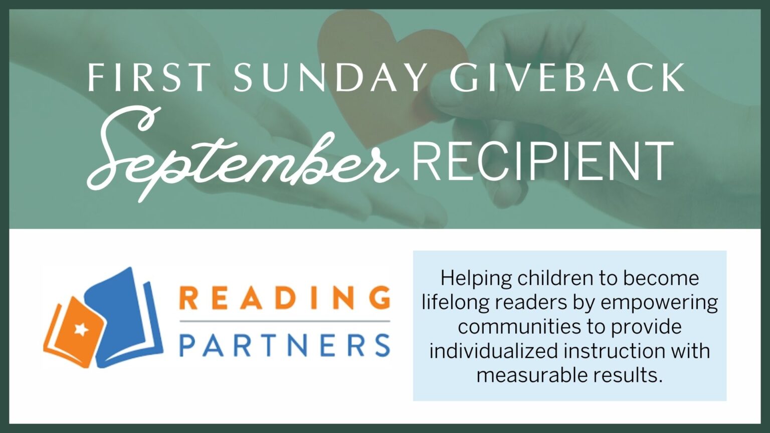 September Giveback Recipient – Reading Partners North Texas - First ...